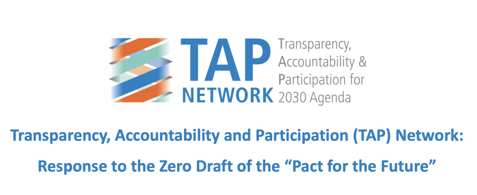 TAP Network Statement on the Zero Draft of the "Pact for the Future ...