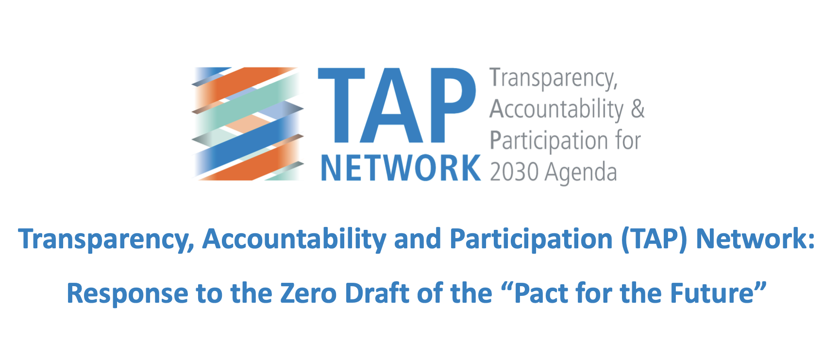 TAP Network Statement on the Zero Draft of the "Pact for the Future ...